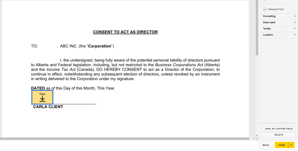 How do I collect signatures through DocuSign?